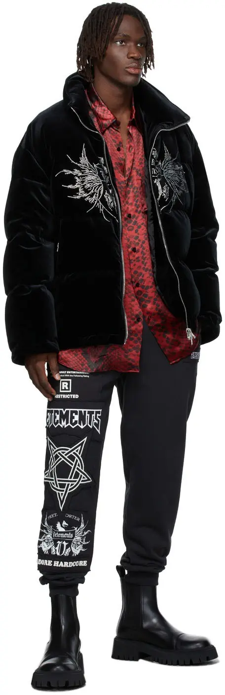 Vetements Crystal Logo Padded Jacket