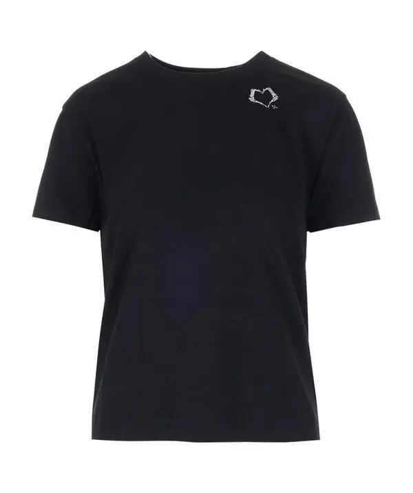 Saint Laurent Heart Logo Print T-shirt