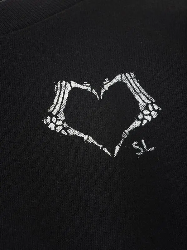 Saint Laurent Heart Logo Print T-shirt