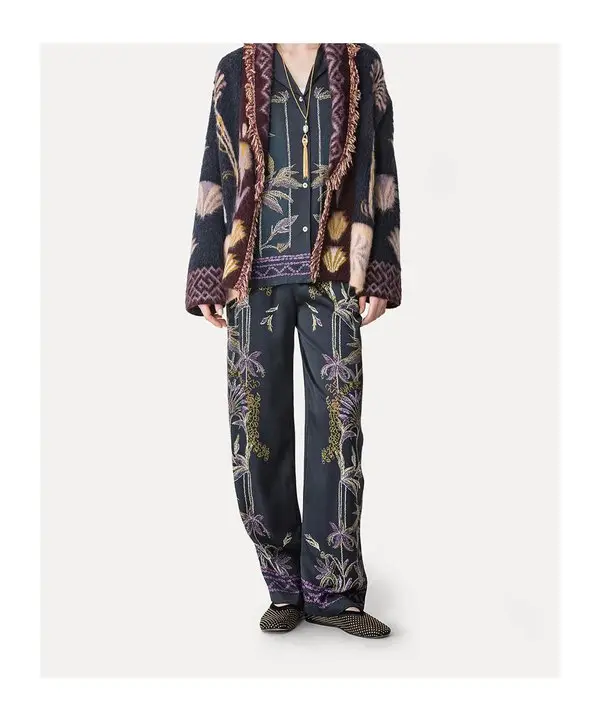 FORTE_FORTE Embroidered Wide-leg Pants