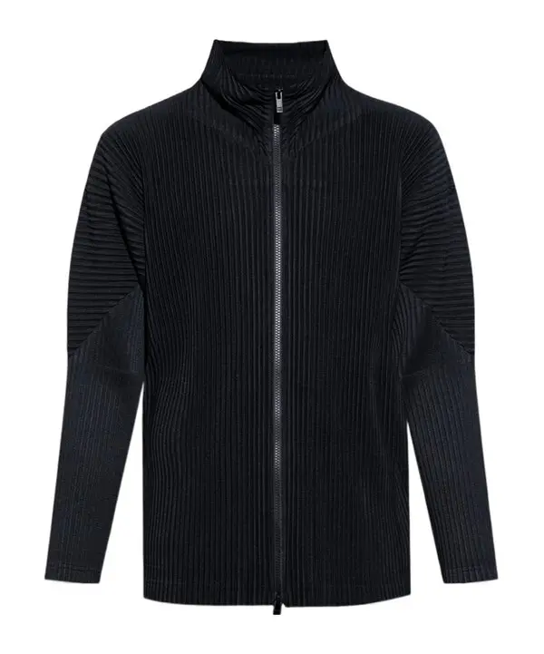 Issey Miyake Homme Plissé Zip-up Pleated Jacket - Black