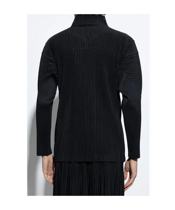 Issey Miyake Homme Plissé Zip-up Pleated Jacket - Black