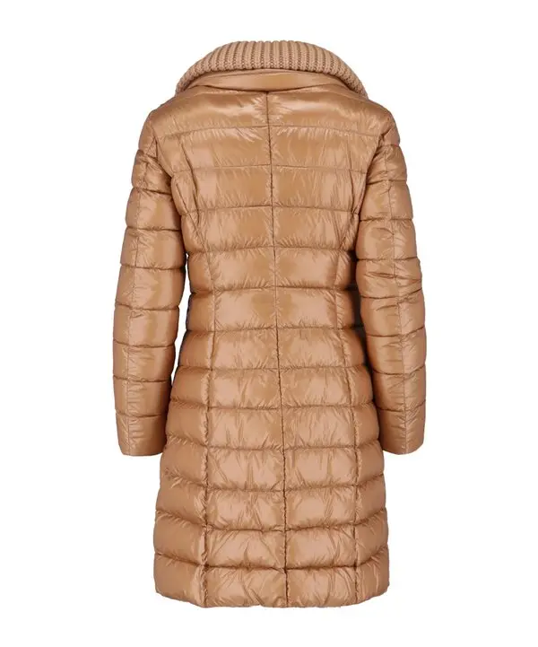 Herno Quilted Coat With Detachable Knit Collar