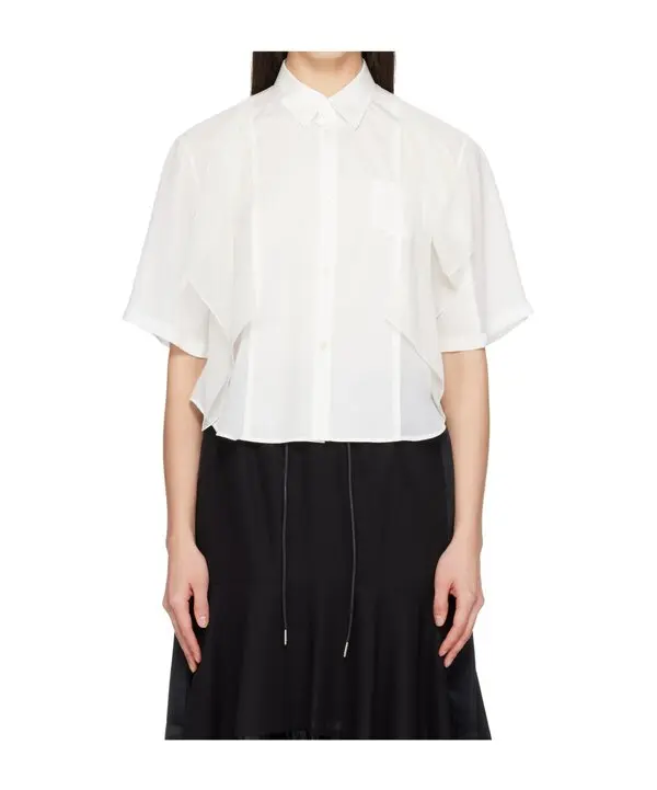 Undercover Collared Short-sleeved Shirt With Lapels And Chest Pocket