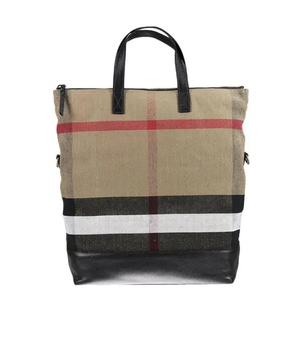 Burberry Plaid Canvas Shoulder Bag