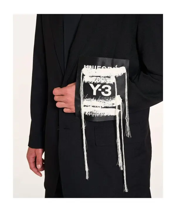 Y3 Single Breasted Blazer With Patch Detail