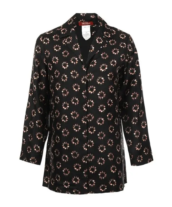 Max Mara Long-sleeved Printed Shirt With Lapels
