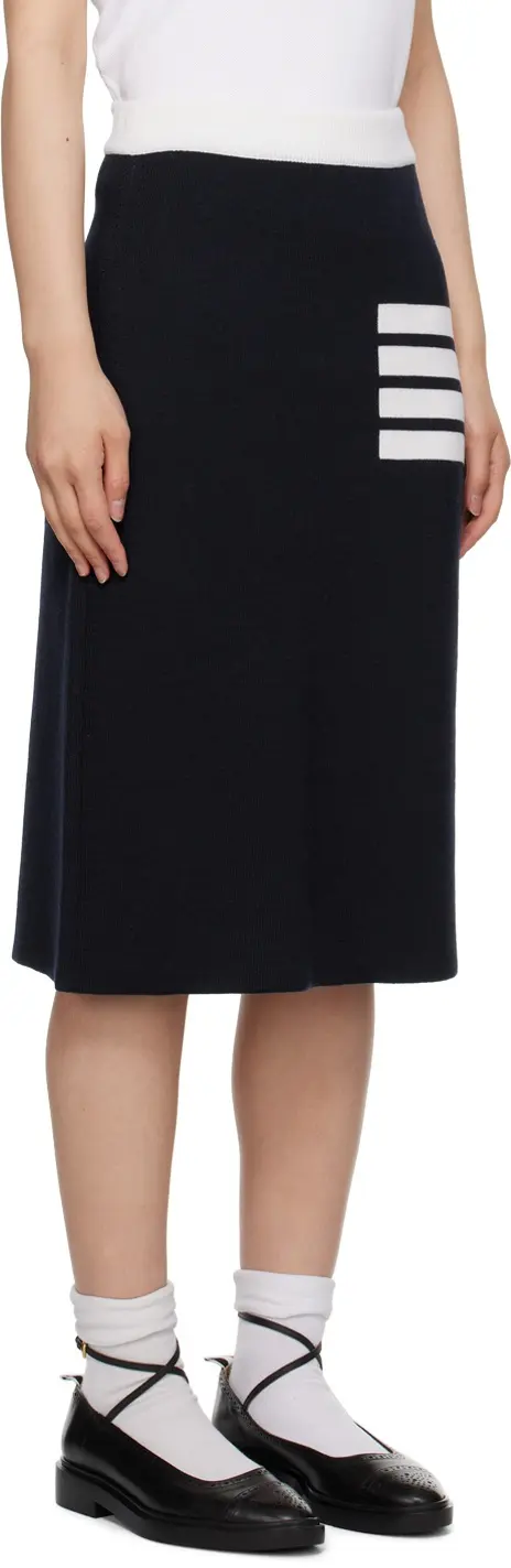 Thom Browne 4-bar Knitted Midi Skirt