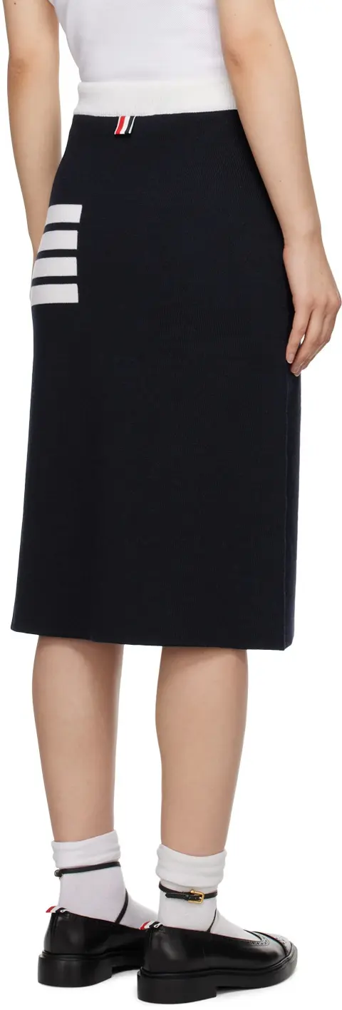 Thom Browne 4-bar Knitted Midi Skirt