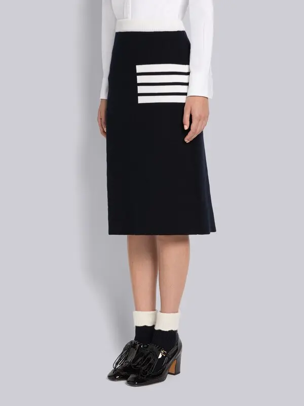 Thom Browne 4-bar Knitted Midi Skirt