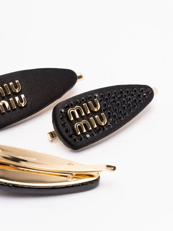 Miu Miu Logo Hair Clips Set Of Three