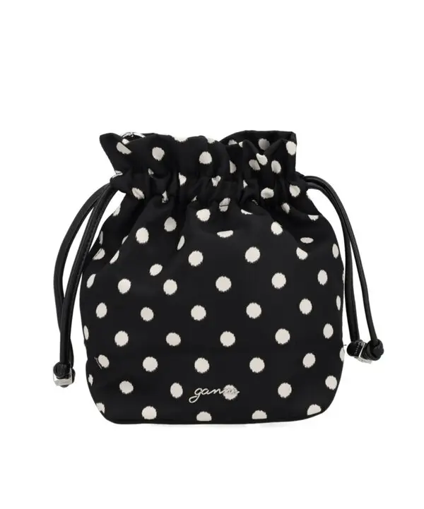 GANNI Printed Polka Dot Bucket Pouch