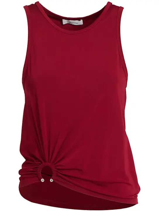 Rabanne Viscose Jersey Tank Top With Ring Detail