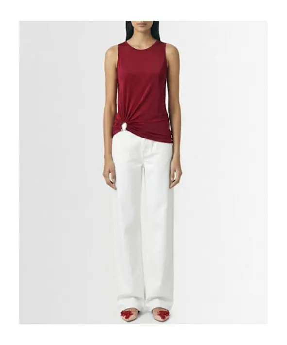Rabanne Viscose Jersey Tank Top With Ring Detail