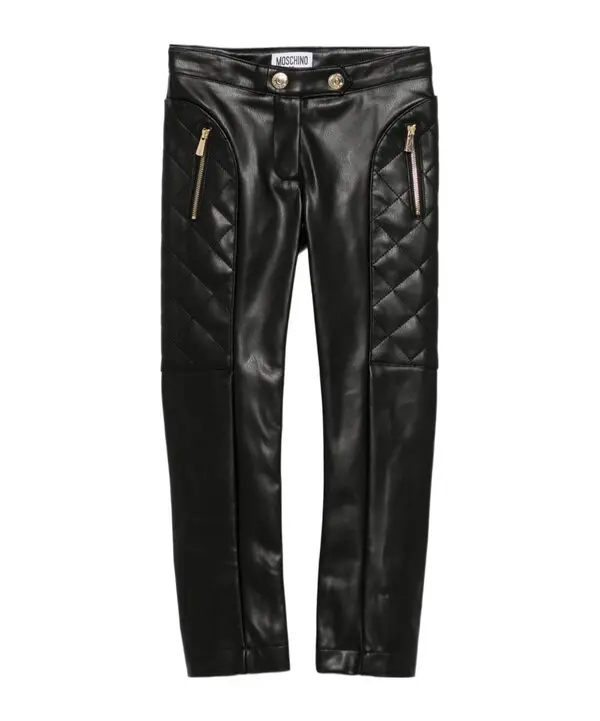 Moschino Quilted Faux-leather Trousers