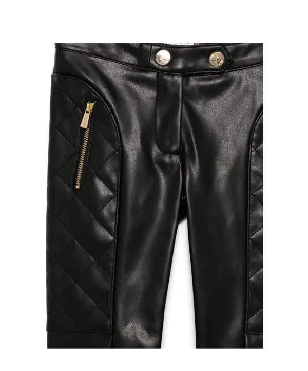 Moschino Quilted Faux-leather Trousers