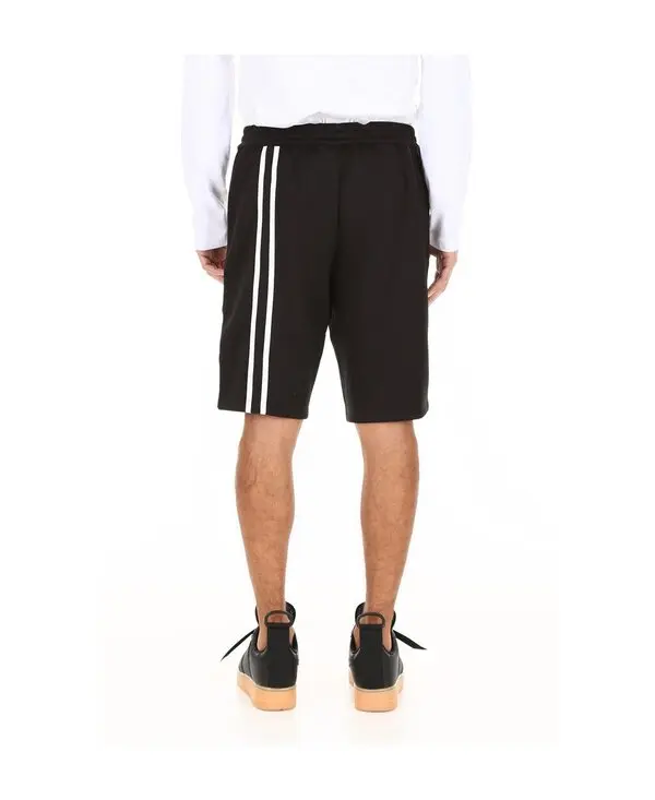 Helmut Lang Cotton-blend Shorts With Stripe Details