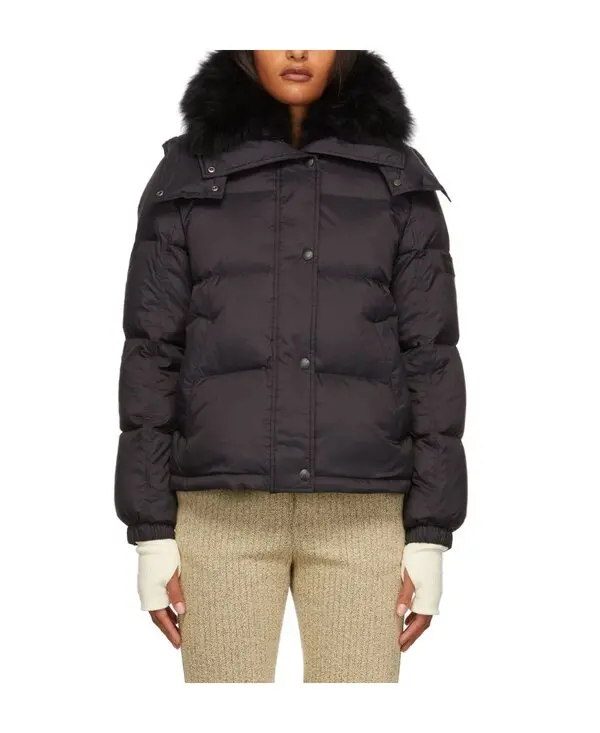 YVES SALOMON Padded Down Jacket With Fur Trim