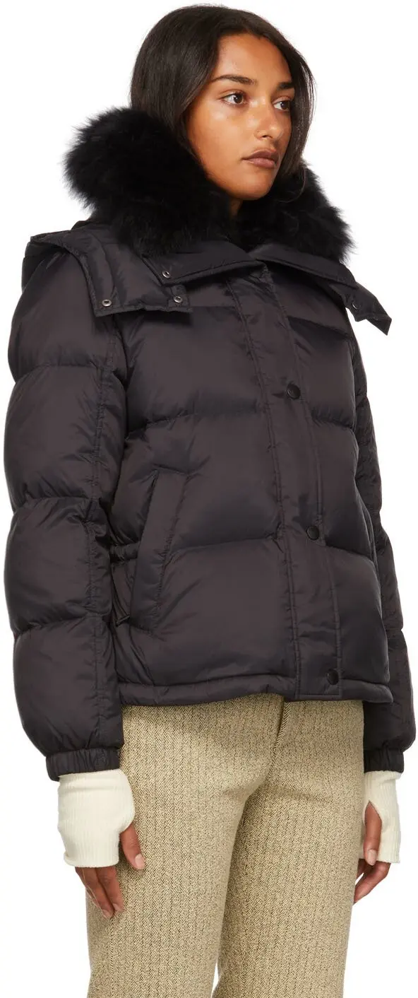 YVES SALOMON Padded Down Jacket With Fur Trim