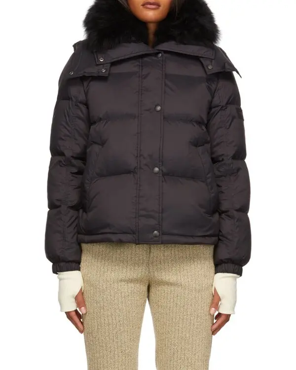 YVES SALOMON Padded Down Jacket With Fur Trim