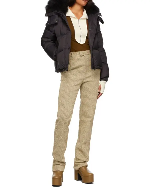 YVES SALOMON Padded Down Jacket With Fur Trim