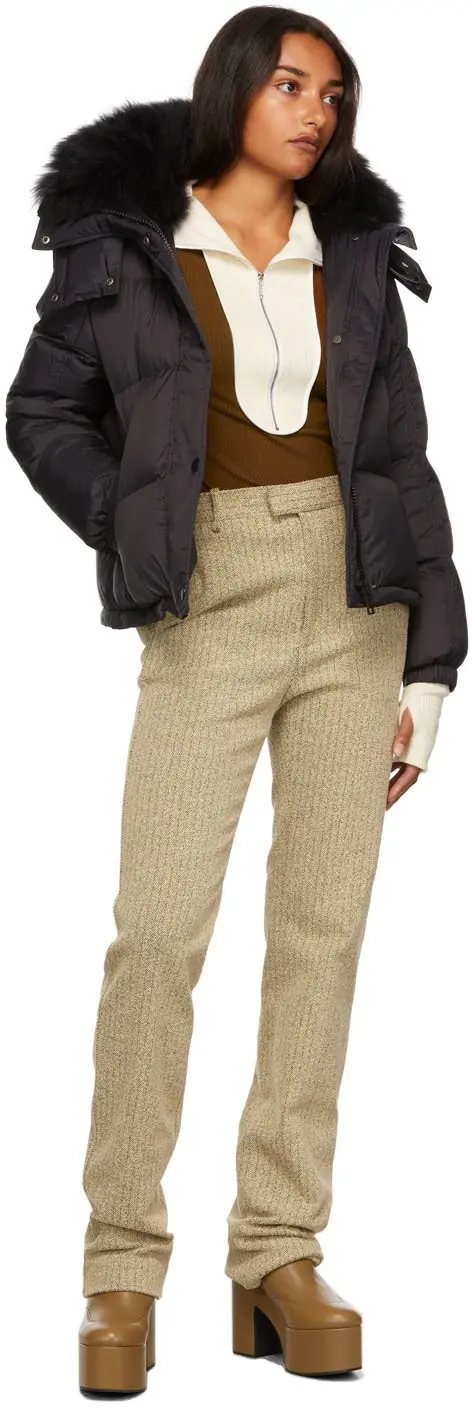 YVES SALOMON Padded Down Jacket With Fur Trim