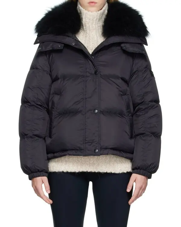 YVES SALOMON Padded Down Jacket With Fur Trim