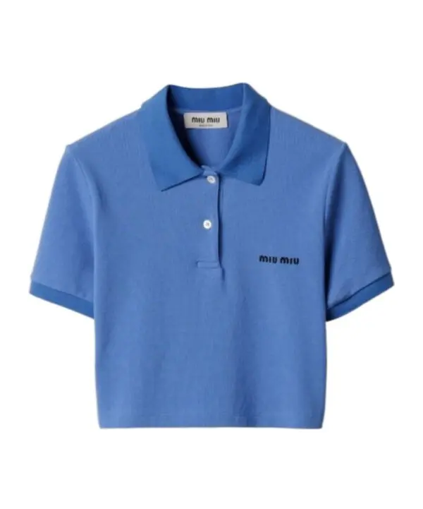 Miu Miu Cotton Piqué Cropped Polo Shirt