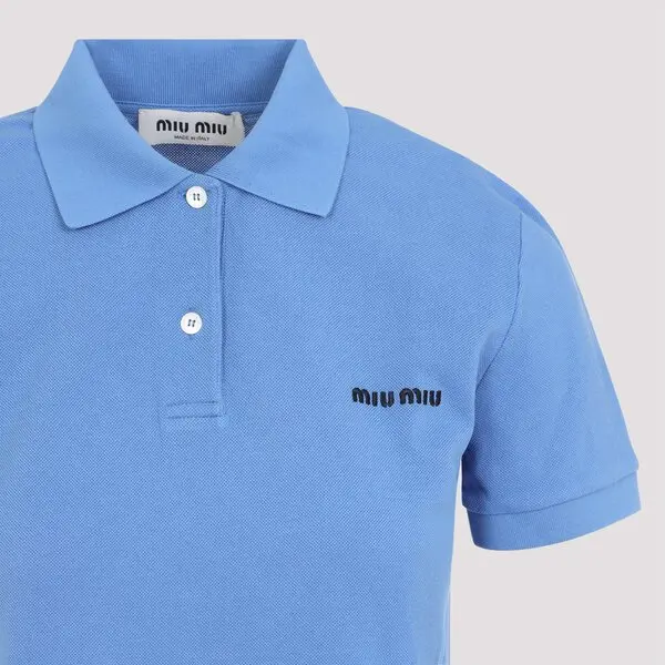 Miu Miu Cotton Piqué Cropped Polo Shirt