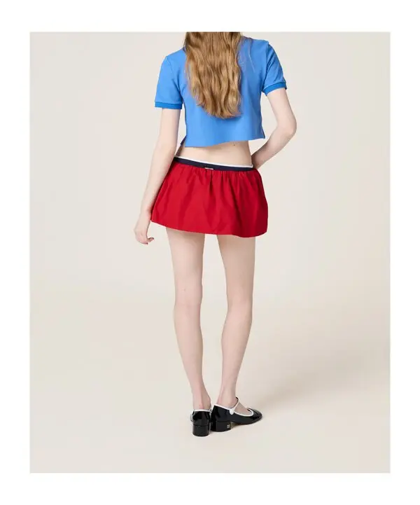 Miu Miu Cotton Piqué Cropped Polo Shirt
