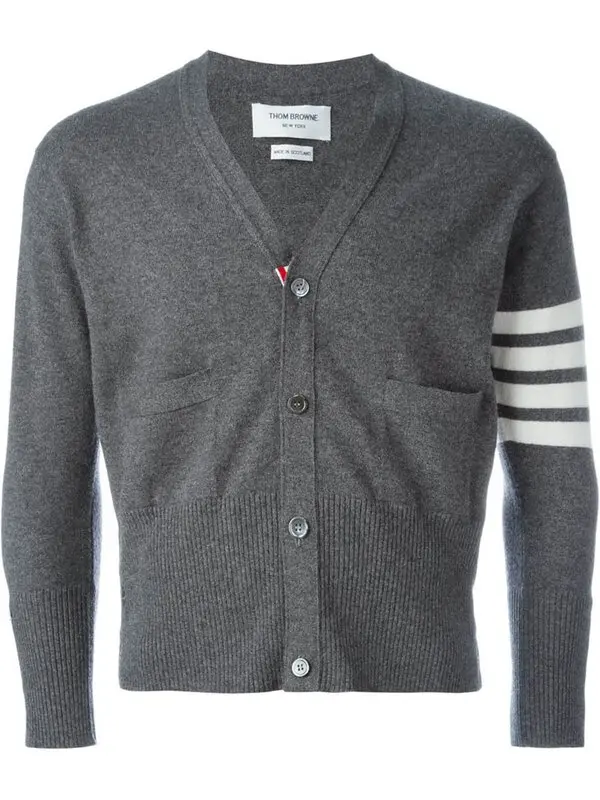 Thom Browne 4-bar Button-up Knit Cardigan - Black