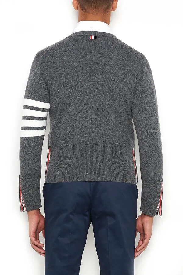 Thom Browne 4-bar Button-up Knit Cardigan - Black