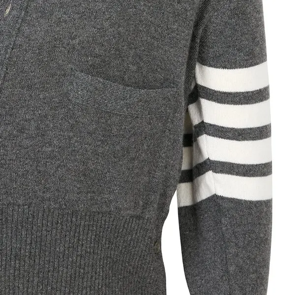 Thom Browne 4-bar Button-up Knit Cardigan - Black