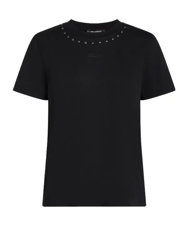 Karl Lagerfeld Stud-embellished Crewneck T-shirt