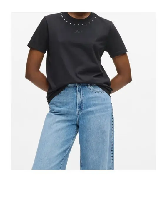 Karl Lagerfeld Stud-embellished Crewneck T-shirt