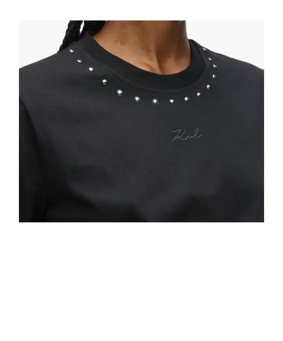 Karl Lagerfeld Stud-embellished Crewneck T-shirt