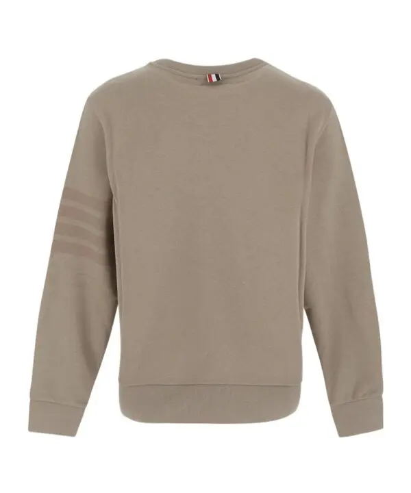 Thom Browne Crewneck Sweatshirt With Striped Sleeves - Nude