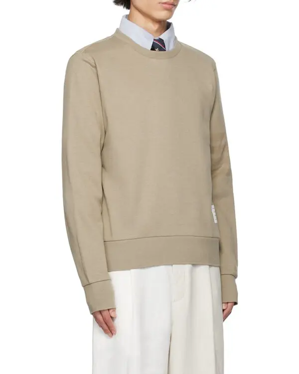 Thom Browne Crewneck Sweatshirt With Striped Sleeves - Nude
