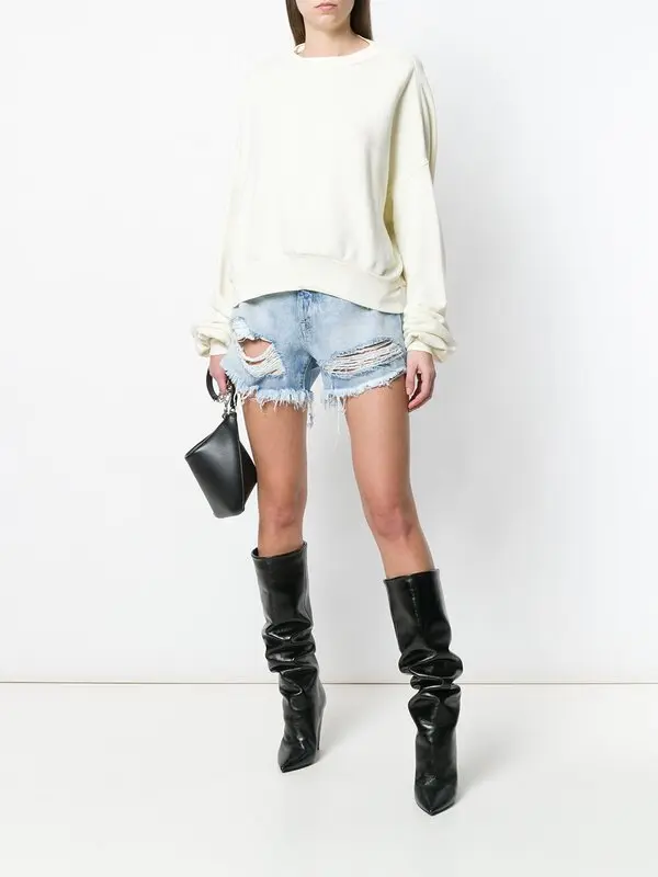 BEN TAVERNITI UNRAVEL PROJECT Imitation Old" Denim Shorts