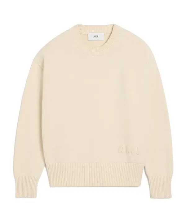 Ami Embroidered Logo Crewneck Jumper