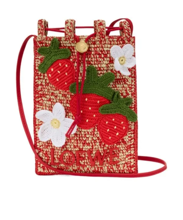 Loewe Woven Shoulder Bag - Multicolour Red