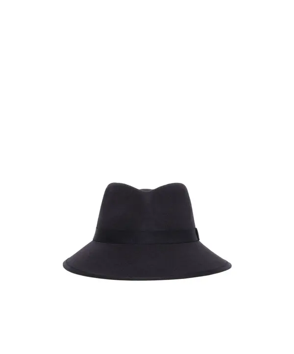 Max Mara Wool Felt Hat With Grosgrain Ribbon Trim - Midnight Blue