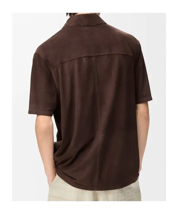 Loewe Short-sleeved Goatskin Suede Shirt