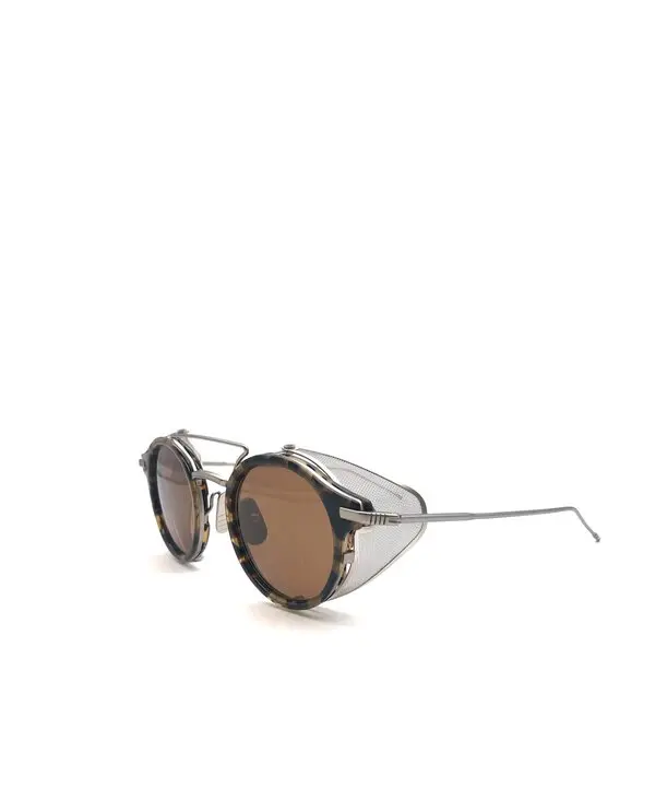 Thom Browne Round Frame Sunglasses With Side Shield Protection