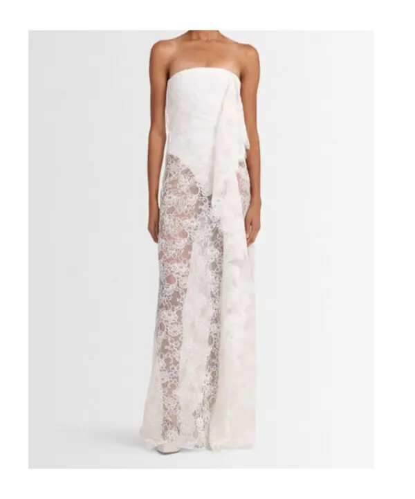 Christopher Esber Floating Lace Strapless Gown
