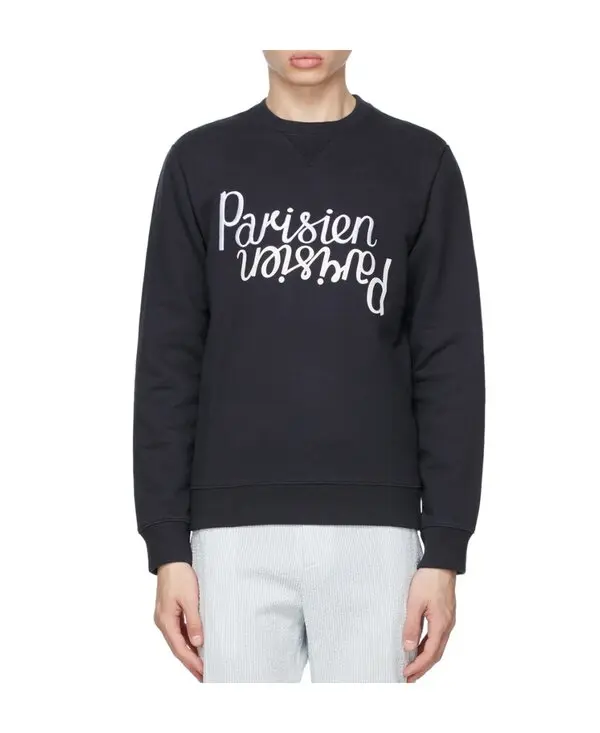 Maison Kitsuné Logo Round Neck Sweater