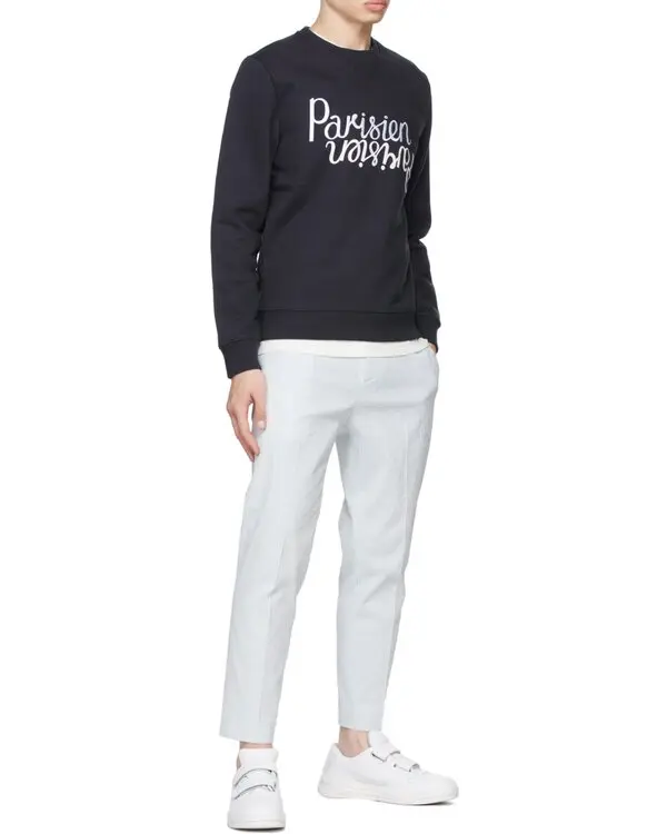 Maison Kitsuné Logo Round Neck Sweater