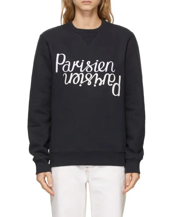 Maison Kitsuné Logo Round Neck Sweater