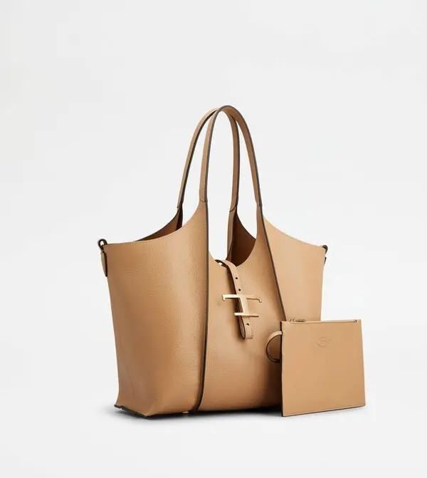 TOD'S Timeless Small Shopping Bag With Signature T Pendant