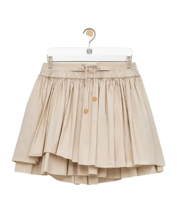 Loewe Mid-waist Layered Skirt - Light Beige